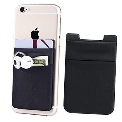 2Pack Adhesive Phone Pocket,Cell Phone Stick On Card Wallet Black,Black ...