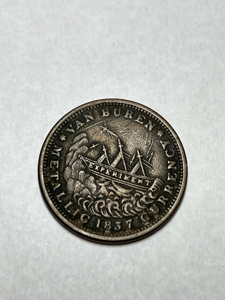 1841 *WEBSTER CREDIT CURRENT* VAN BUREN METALLIC CURRENCY 1837 ( Token ...
