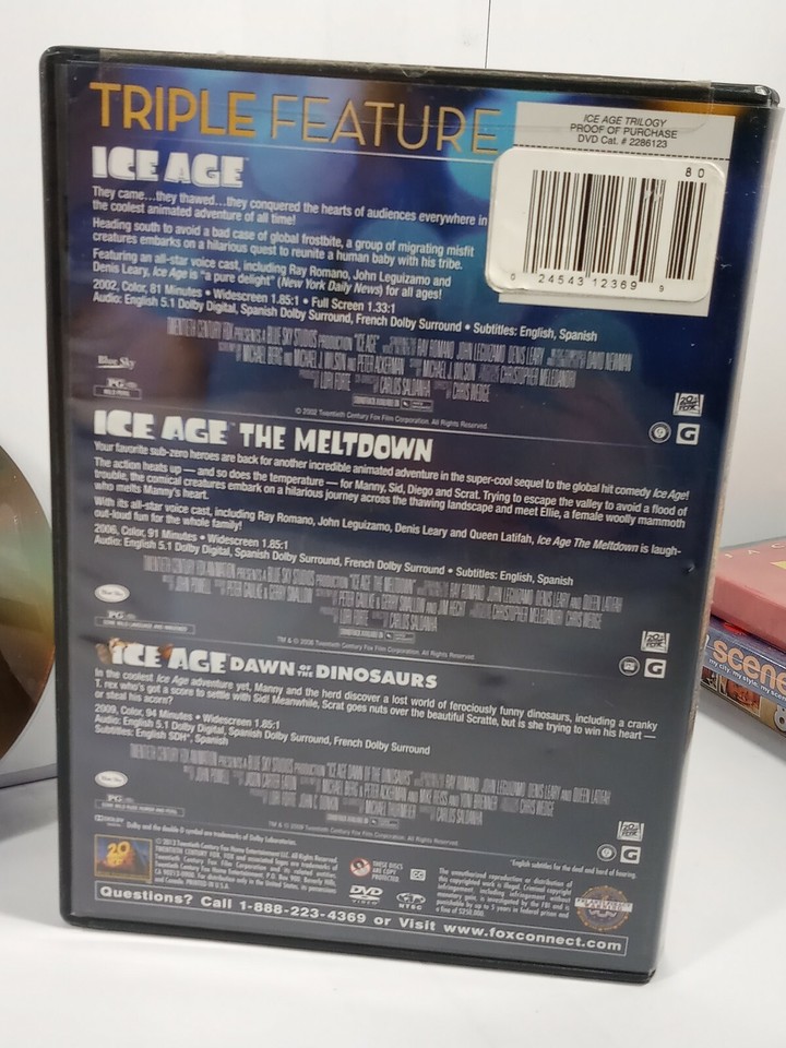 Ice Age Triple Feature (DVD, 2013, 3-Disc Set) 24543123699| eBay