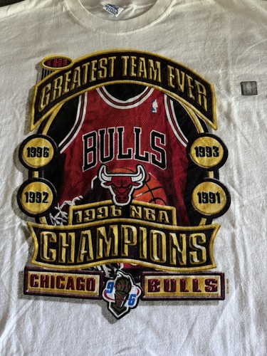 Mens XL Chicago Bulls 1996 Greatest Team Ever Championship - Starter T ...