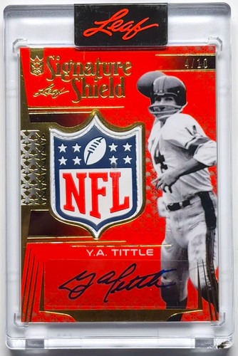 Y.A. TITTLE SIGNED LEAF 2023 NFL 49ers JERSEY SIGNATURE SHIELD 4/10 ...