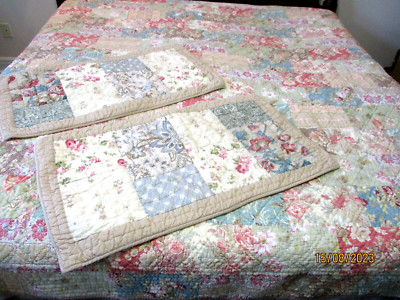 Noble Excellence Patchwork Country Floral Queen Quilt with Two King ...