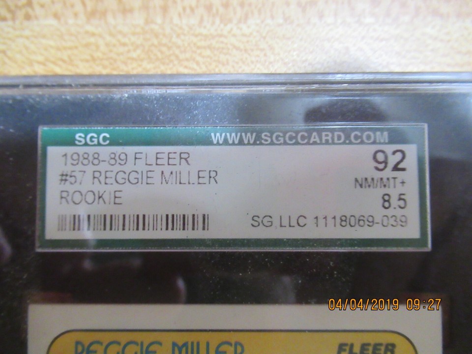 1988/89 fleer reggie miller rookie card sgc 8.5 | eBay