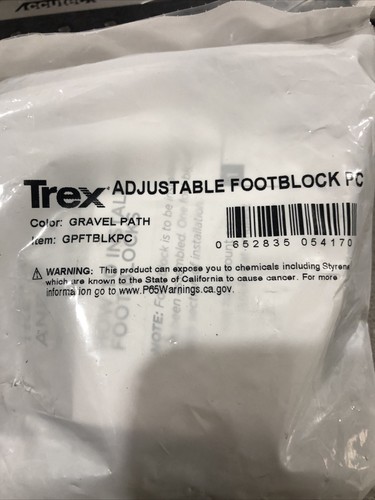 Trex Transcend Adjustable Foot Block PC Color GRAVEL PATH GPFTBLKPC for ...