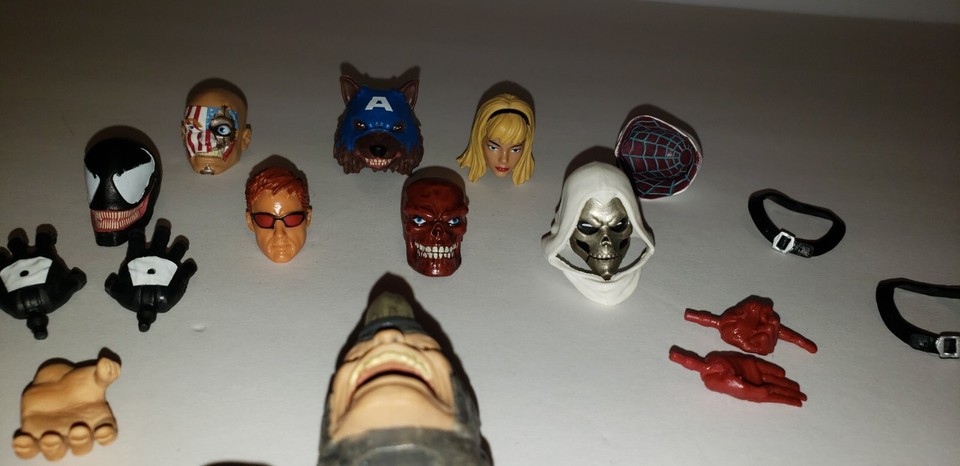 Marvel Legends Accessories Lot - Heads Hands BAF - Custom Fodder | eBay