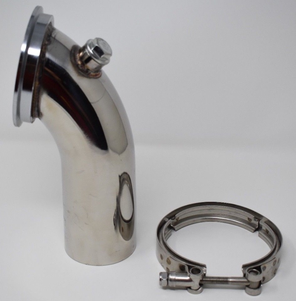 Stainless Down Pipe Elbow 90 Holset Turbo HY35 HE351 Vband Flange Clamp ...