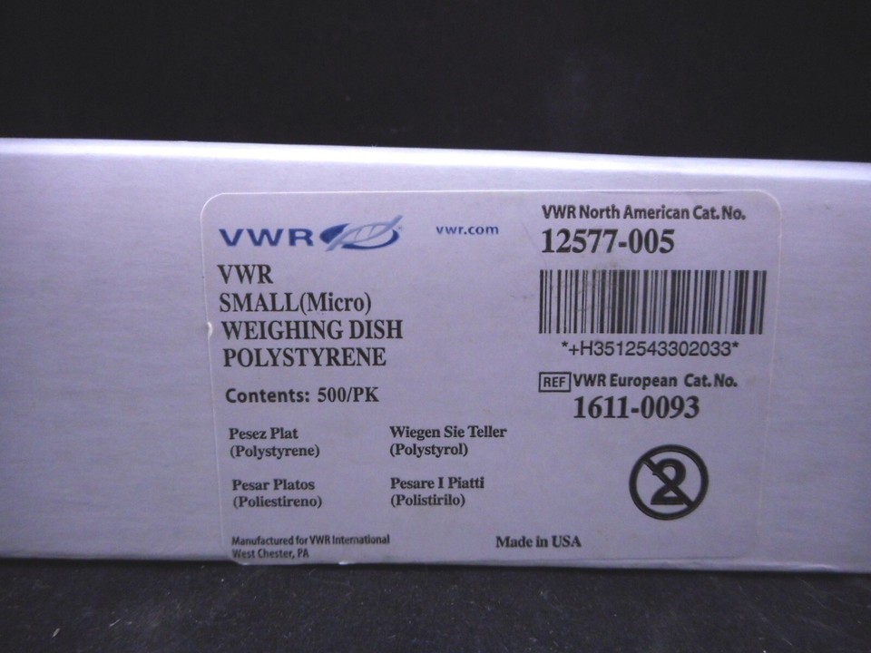 VWR Disposable Weighing Dishes 43 x 43 x 8mm Micro Size 500/Pack 12577 ...