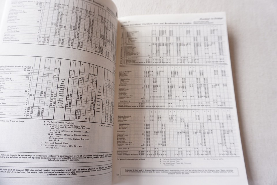 1983-86 Cambridge Kings Lynn Passenger Railway Timetable British Rail ...