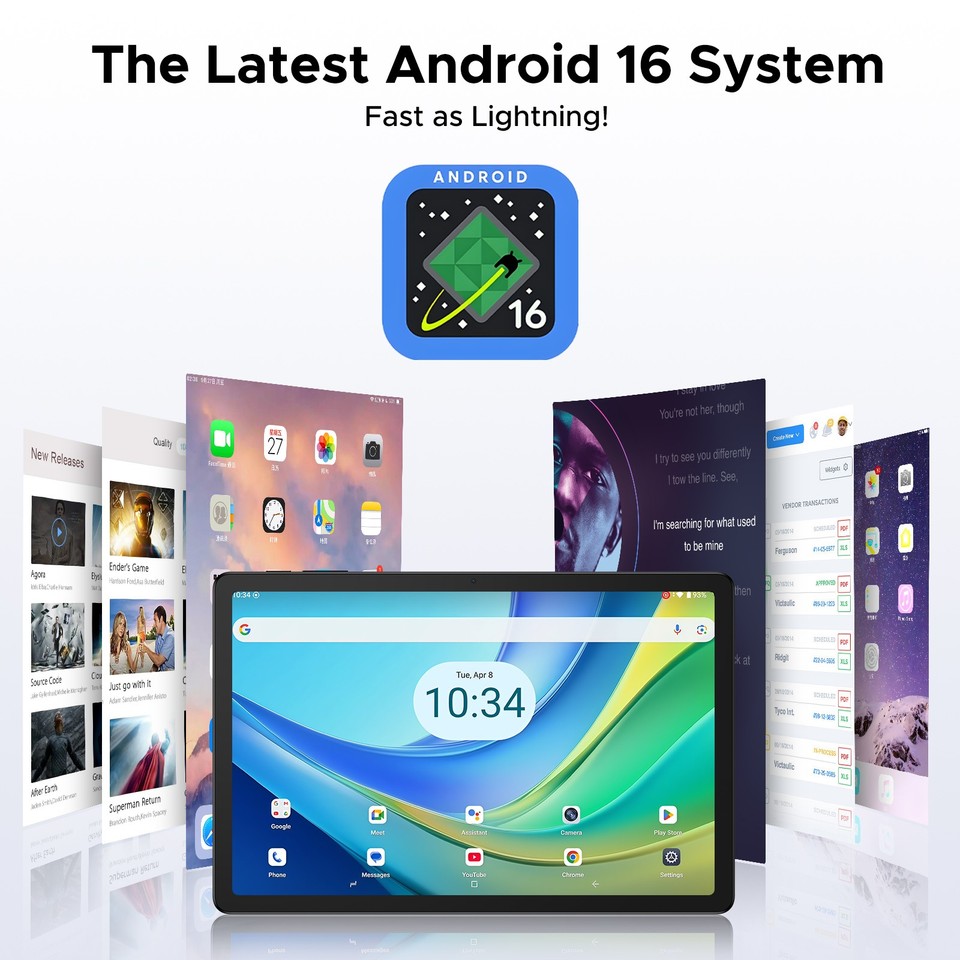 DOOGEE Tab G6+ Android 16 Tablet 11Inch 32GB+256GB 8000mAh Gemini AI ...