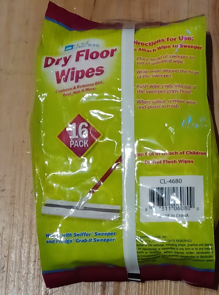 Dry floor wipes, works with Swiffer &Pledge Grab it Sweeper, captures ...
