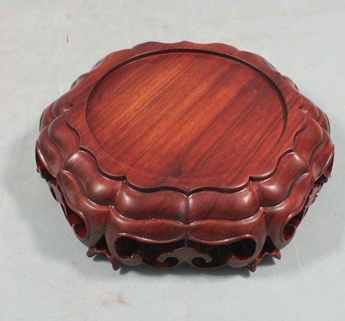 Rosewood round Pedestal exquisite Display stand Teapot Vase Wood Base3 ...