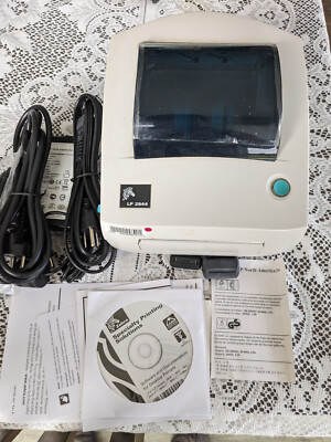 2 Gently Used Zebra LP 2844 Direct Thermal Label Printers/Power ...