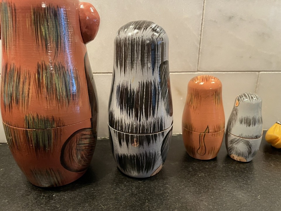 Monkey Nesting Dolls Bright Detailed Handpainted Matryoshka Animals ...