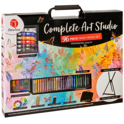 Deco Time Complete Art Studio 96p Set Professional Pencils Crayons ...