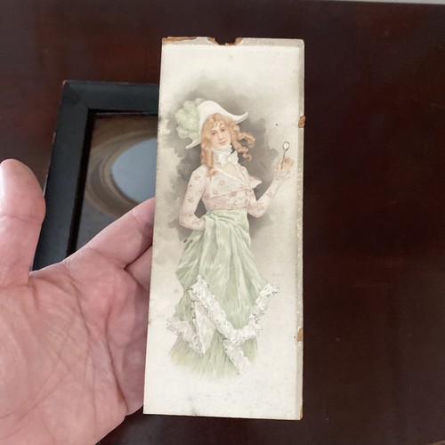 ART NOUVEAU INCROYABLE LADY WOMAN FANCY HAT MONOCLE LITHO In Frame | eBay