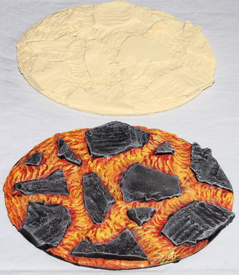 Resin LAVA BASE Miniature Game Lg OVAL 90x120mm, 90mm or 100mm ROUND ...