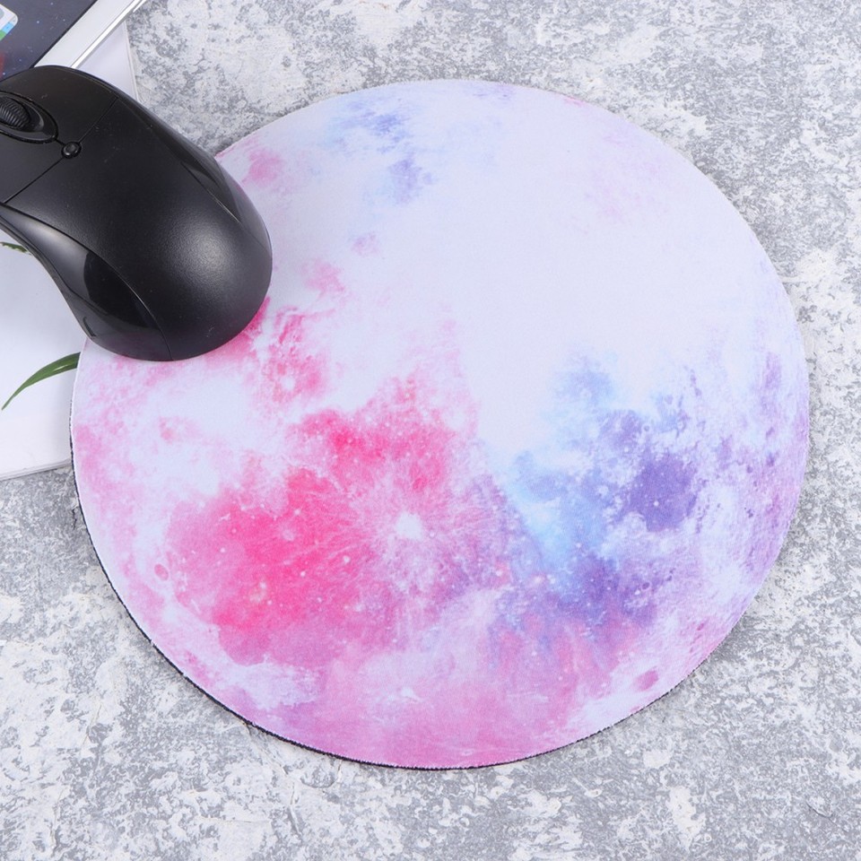 Circular Mouse Pad Full Moon Computer Mouse Pad Rubber Cloth Mouse Mat ...