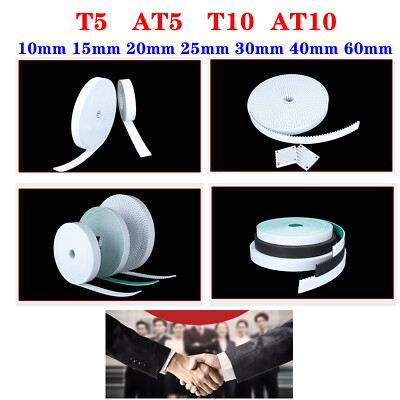 Drive Belt T5/AT5/T10/AT10 Open Timing Belt Width 10mm-50mm For Pulley ...