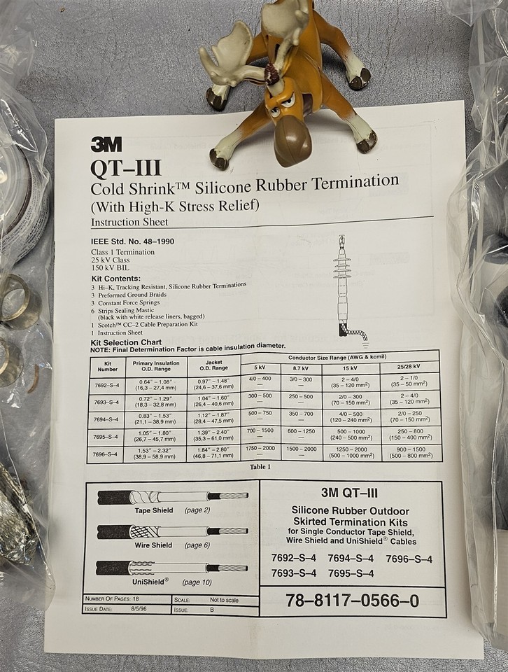 3M Splice Kit Cold Shrink QT-III Termination 1/C 5KV | eBay