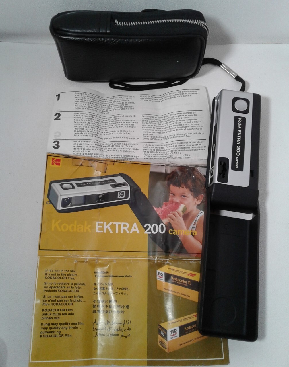 #Kodak model 200 film camera, original black vinyl case W instructions ...