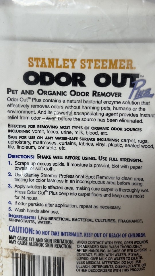 Stanley Steemer 32513 Odor Out Plus - 32 oz Pet Stain Carpet Cleaner | eBay