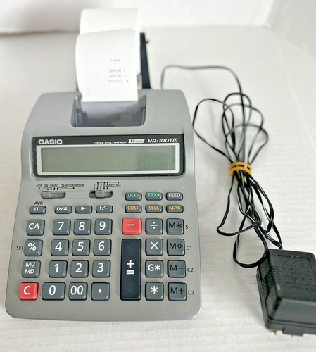 Casio Tax & Exchange Printer Calculator HR-100TM with AC Adapter Tested ...