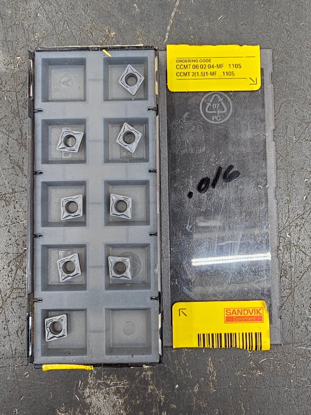 Qty 8 Sandvik CCMT 2(1.5)1-MF 21.51 060204 CCMT060204-MF 1105 Carbide ...