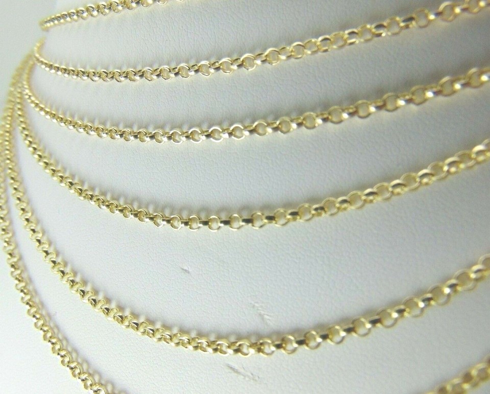 9ct Gold Round Belcher Chain 16,18,20,22,24,26,28,30 inch 9cn14/0113 ...