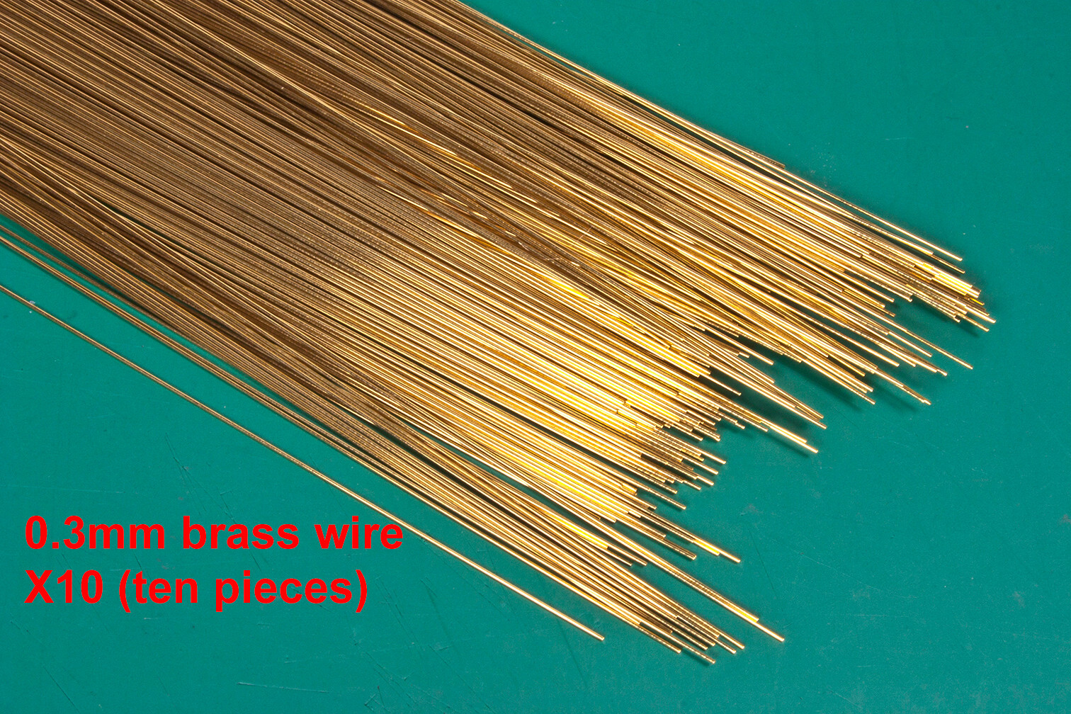10 (Ten) pack of 0.3mm diameter straightened brass modellers (hand rail ...