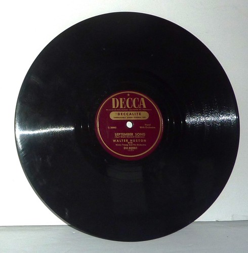 10" 78 RPM SHELLAC RECORD by WALTER HUSTON "SEPTEMBER SONG" (1945) POP ...