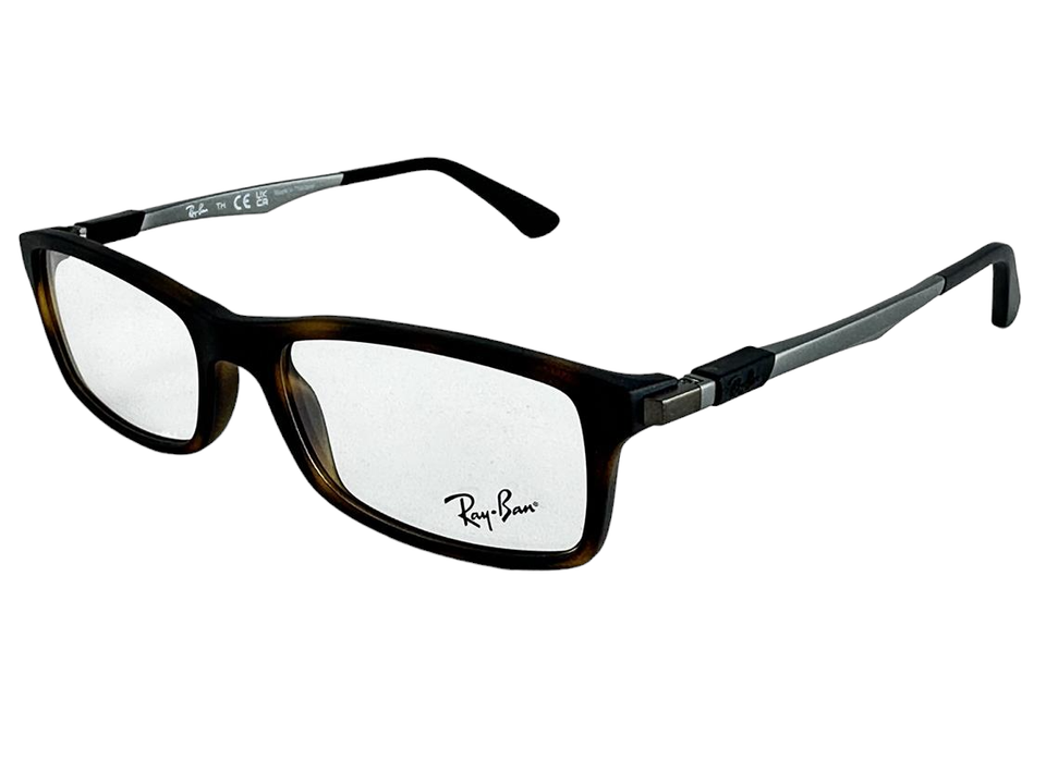 Ray Ban NEW Matte Havana Rectangle Frames Metal Gray 54-17-145 ...