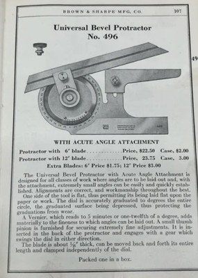 Protractors - Brown Sharpe Bevel Protractor