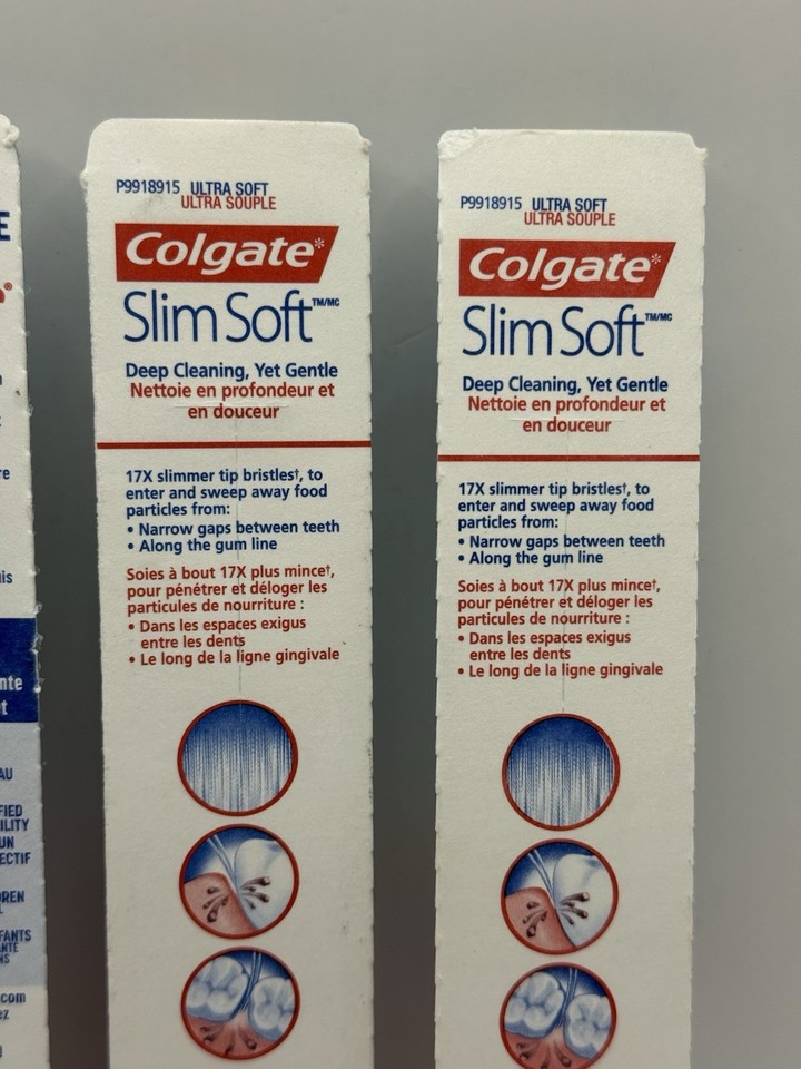 Colgate Slim Soft Gliding Tips Extra Soft Toothbrush Ultra Compact Head ...