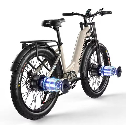 Shengmilo S700 dual motor 2000W 26 inch fat tyre electric mountain bike ...