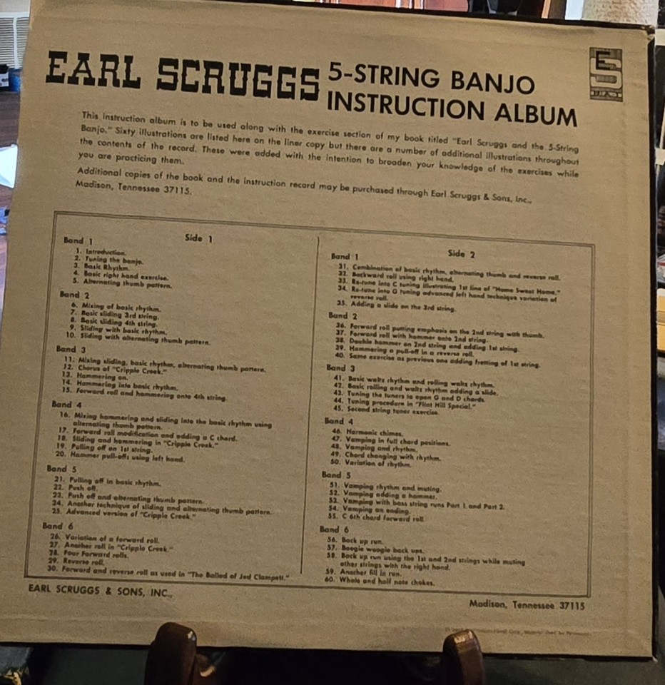 1967 Earl Scruggs 5-String Banjo Instruction Album LP | eBay