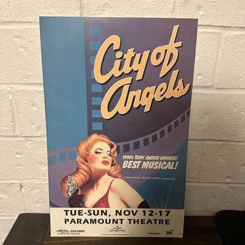 "CITY OF ANGELS" THEATER BROADWAY - Seattle Stop - WINDOW CARD POSTER ...