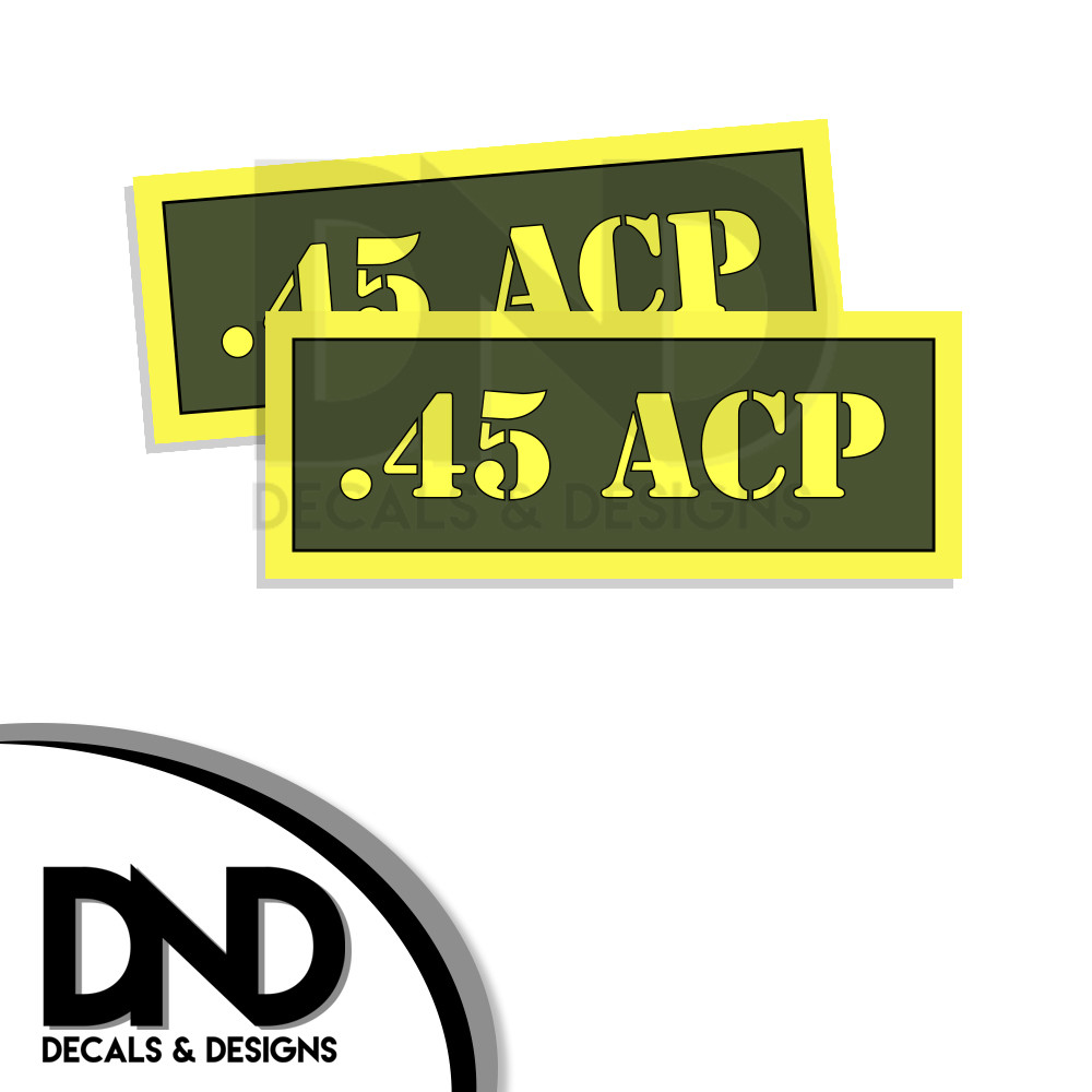 .45 ACP Ammo Can Decal Gun Ammunition Box Firearm Gloss Sticker AG - 2 ...