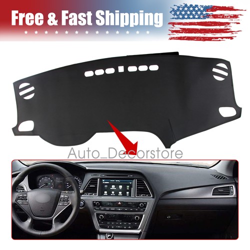 For 15-2019 Hyundai Sonata Car Leather Dashboard Dash Cover Protector ...