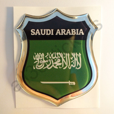 Sticker Saudi Arabia Emblem 3D Resin Domed Gel Flag Vinyl Decal Car ...