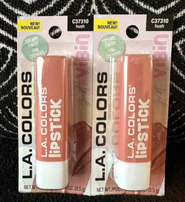 2pk LA COLORS JUST VIBIN HUSH C37310 NUDE RICH CREAMY COLOR FULL LIPS ...