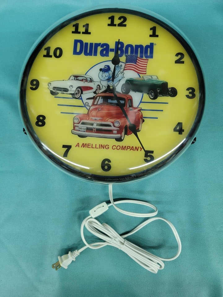 NEW DURA-BOND LIGHTED SIGN CLOCK MELLING RAT HOT ROD VINTAGE GARAGE MAN ...
