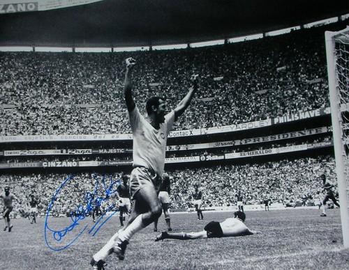 CARLOS ALBERTO SIGNED BRAZIL 1970 FIFA WORLD CUP FINAL 16x12 PHOTO PELE ...