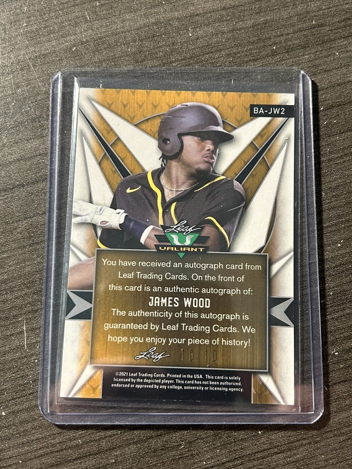 2021 Leaf Valiant James Wood XRC Yellow Chrome Refractor RC Auto #/10 ...