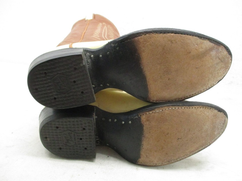 Tony Lama Brown Cream Leather Lizard Wingtip Cowboy Boot Sty 6214 Women ...