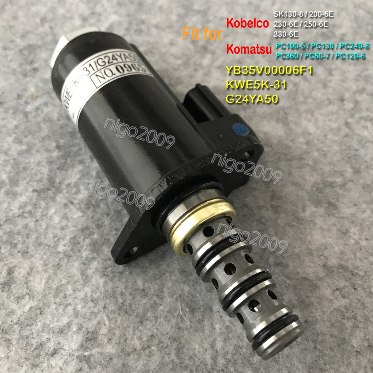 YB35V00006F1 Rotating Solenoid KWE5K-31 G24YA50 for Kobelco SK200-6E ...