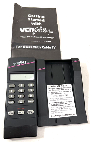 VCR Plus + Instant Programmer Remote Control and Manual 1990 GemStar ...