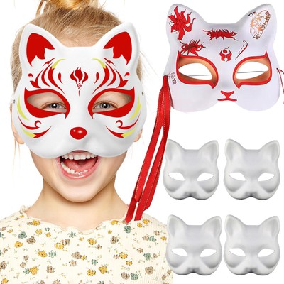 1-9pcs White Cardboard Masks DIY Half Face Masks Paintable White Plain ...