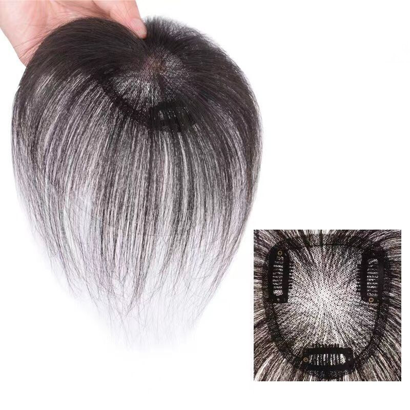 100% Human Hair Toupee Clip in Topper Hairpieces BreathTop Hair Pieces ...