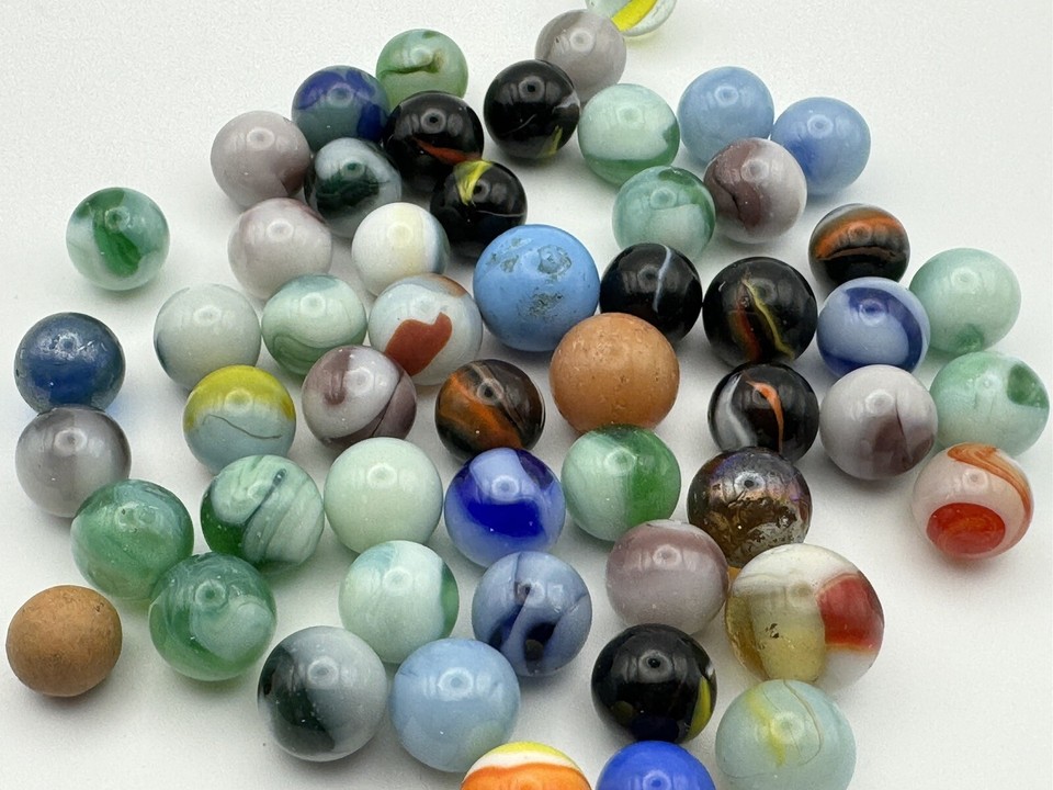 Christensen Aggie Onionskin Marble King Vintage Glass Marbles Lot Of 10 ...