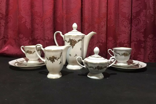 Vintage Weimar Floral & Gilt Decorated Porcelain Lunch Tea Set for Two ...